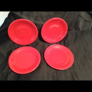 Fiesta | Dining | 4 Fiesta 6 4 Plates Scarlet Red Nib Rare | Poshmark